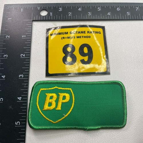 Vtg BP BRITISH PETROLEUM GAS STATION Advertising Patch + 89 OCTANE ...