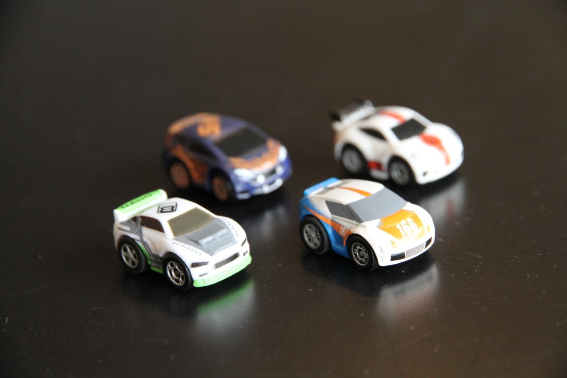 4 x 'Nano Speed' Cars. Mini Cars with Pull Back (Spring) Motors. Very ...
