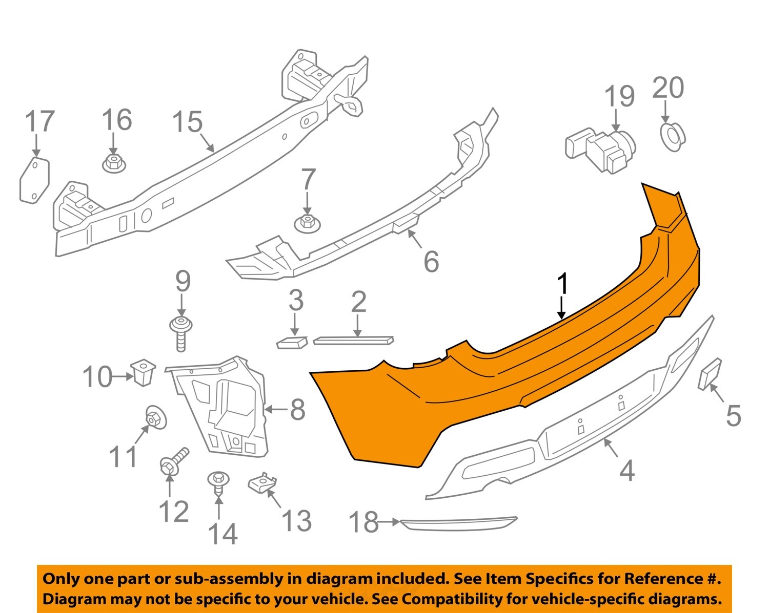 BMW OEM 14-21 228i xDrive Rear Bumper Bumper Components-Bumper Cover ...