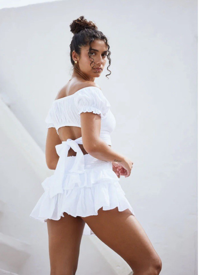 Blanco By Nature Lola Skirt White Ruffle Large NWT$34.99 | eBay