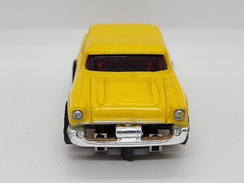 1971 AURORA AFX '57 CHEVY NOMAD YELLOW SLOT CAR NEAR MINT IN CUBE BOXED ...