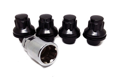 4 Black Factory OE Style Wheel Lug Nut Locks 12x1.5 Toyota 4Runner Rav4 ...
