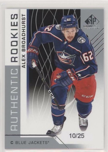 2018-19 SP GAME USED SPGU RC AUTHENTIC ROOKIES ALEX BROADHURST /25 BLUE ...
