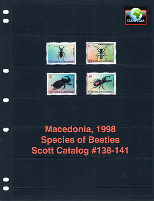 $4.05 Scott Value - 1998 MACEDONIA Beetles Insects European NORTH MNH ...