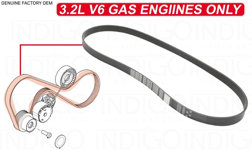 2008-2012 LAND ROVER LR2 3.2L I6 Engine Serpentine Drive Belt Genuine ...