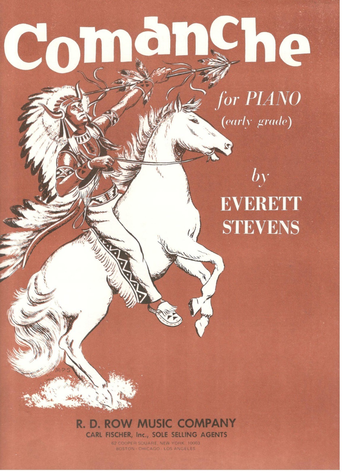 COMANCHE FOR PIANO SHEET MUSIC-EARLY GRADE BY EVERETT STEVENS-RARE-NEW ...