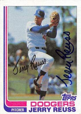 Jerry Reuss autographed baseball card (Los Angeles Dodgers) 1982 Topps ...