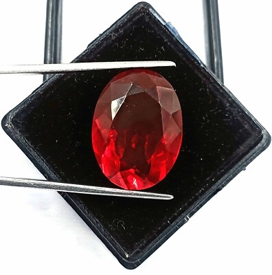 27-28 Ct Certified Gorgeous Real Red Ruby Oval Cut Faceted Burma Gems ...
