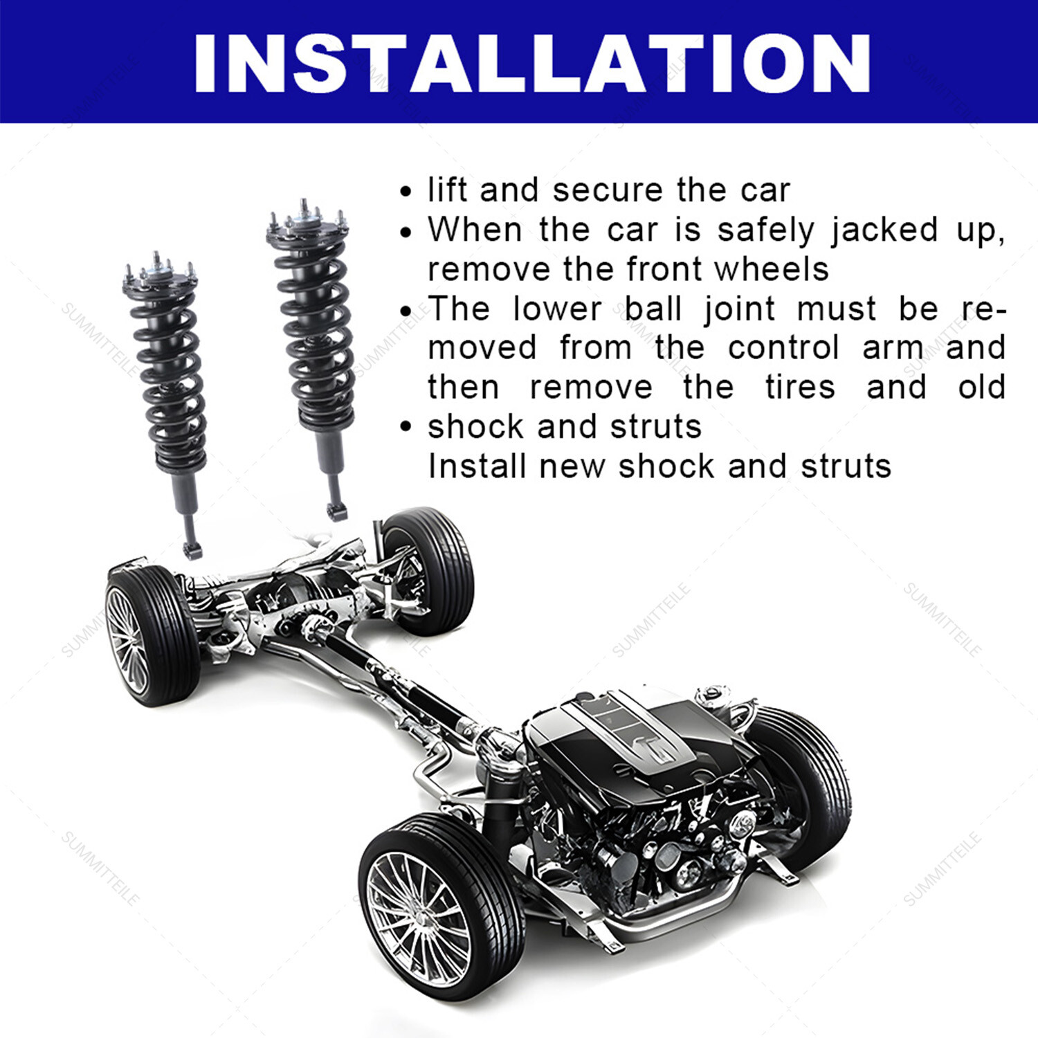 Pair Front Complete Shock Struts For Lexus RX330 RX350 RX400H Toyota ...