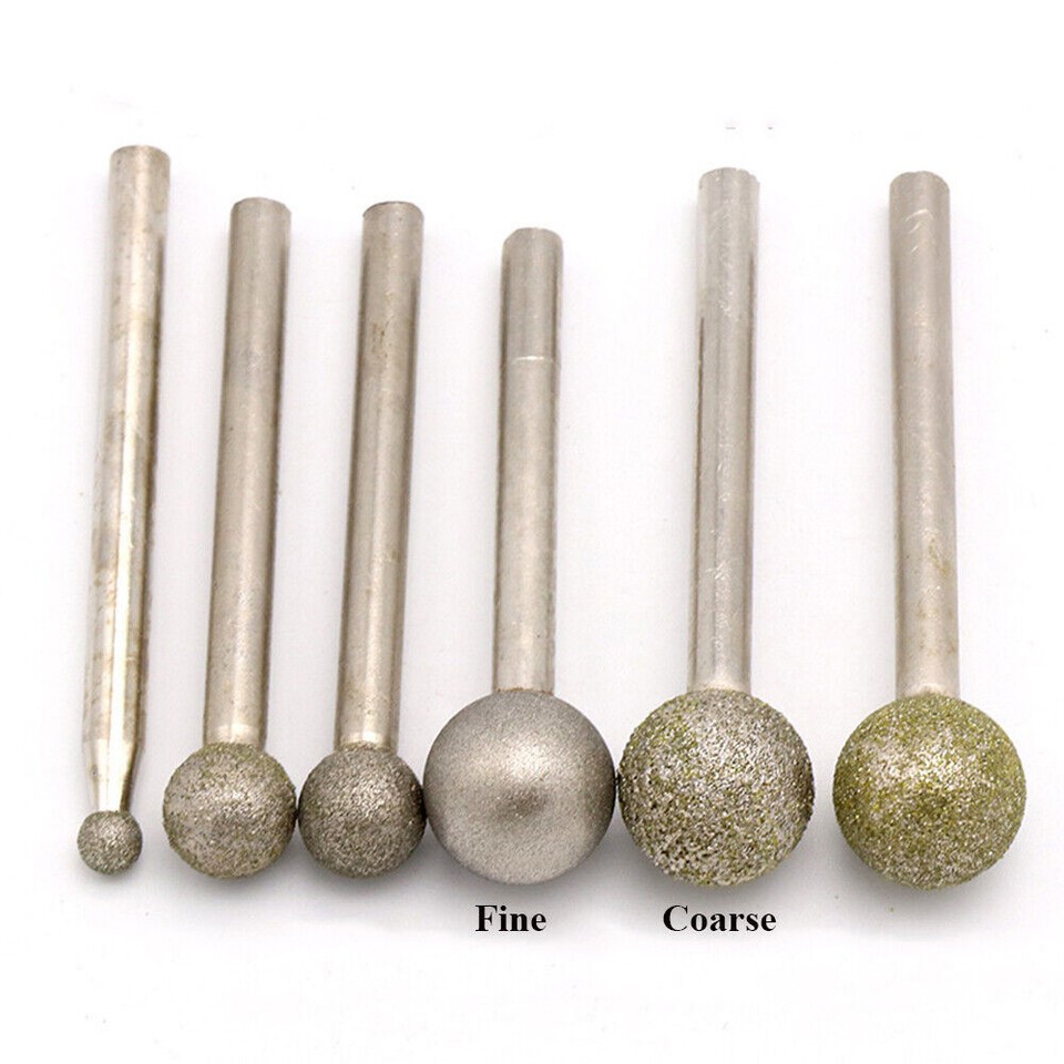 6-50mm Ball Round Diamond Burrs Grinding Bits Point 6mm / 8mm Shank ...