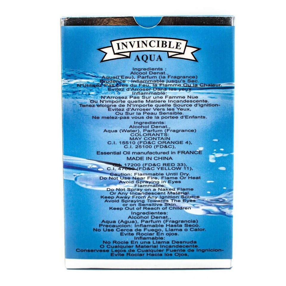 Secret Plus Invincible Aqua Cologne for Men Eau de Parfum 3.4 oz 100 ml ...