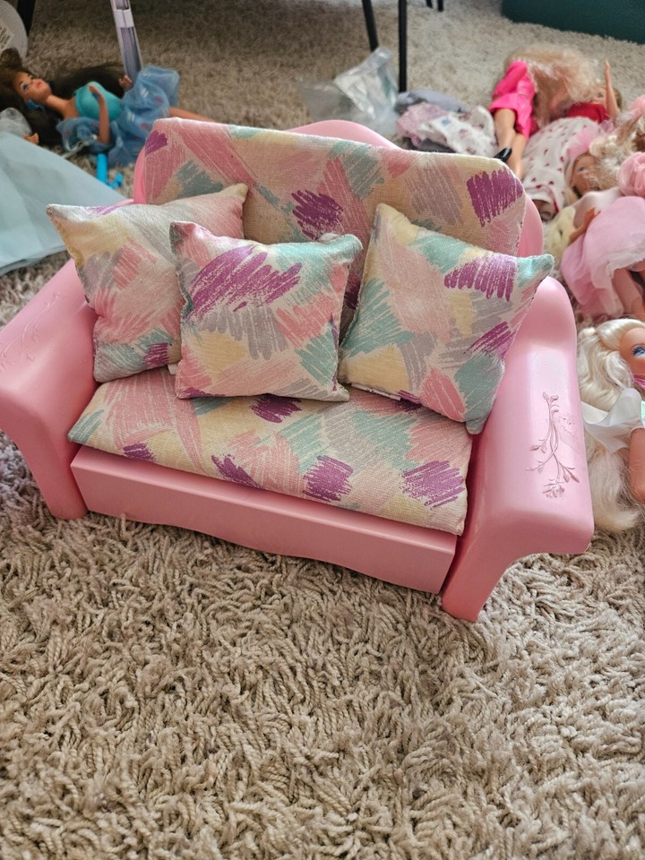 1991 sweet roses barbie couch and chair set/pull out sofa | eBay