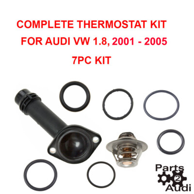 Engine Coolant Thermostat Housing Cover,O-rings,Thermostat Kit For Audi ...