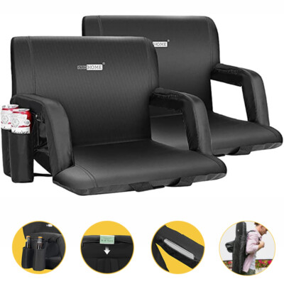 1/2pcs Folding Stadium Seat Chair Cushion Reclining Competit Bleacher ...