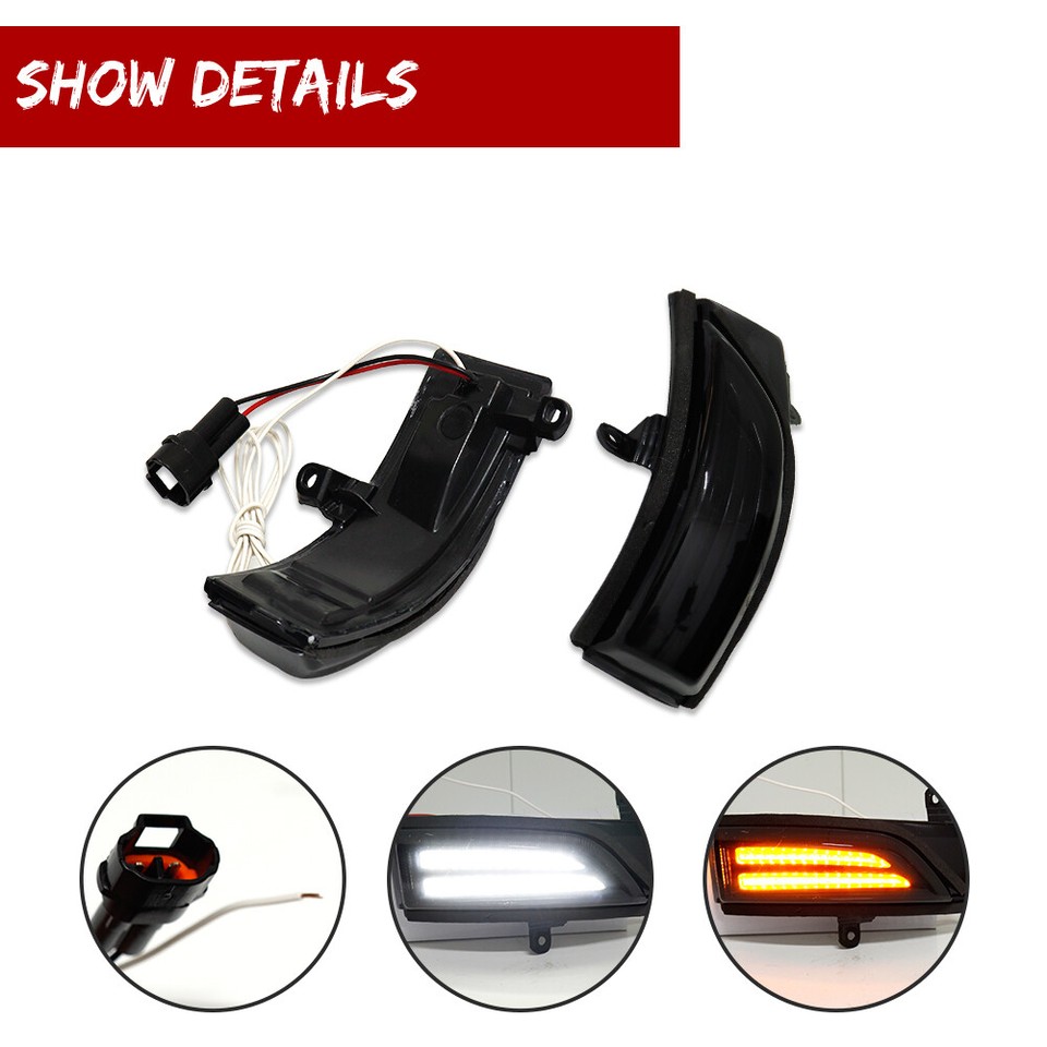 Smoked Switchback Sequential Flash LED Side Mirror Turn Signal Lights ...