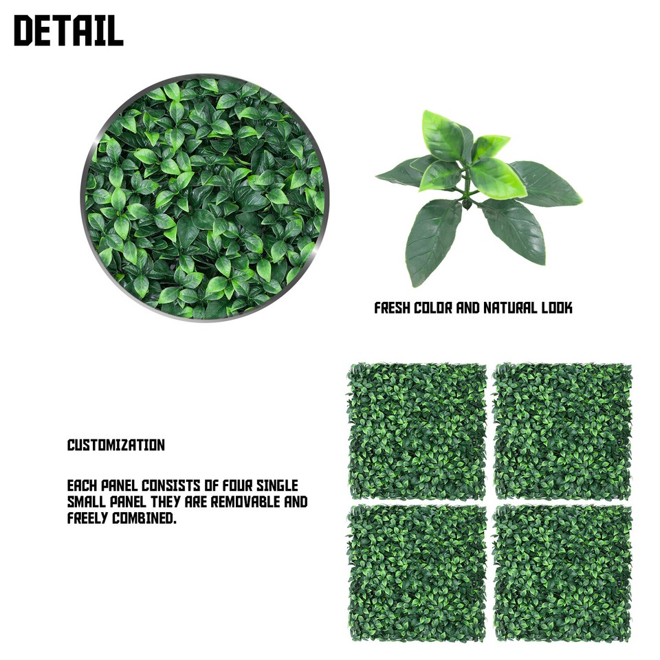 20"x20" Artificial Faux Leave Gardenia Fence Screen Greenery Wall Decor ...