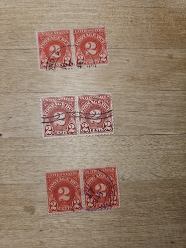 U.S. 2 Cent Stamps stamps; Scott J72 D3 2c red, circa 1930 ( 6 Count ...