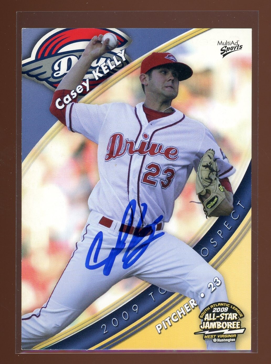2015 Greenville Drive CASEY KELLY Signed Card autograph auto PADRES ...