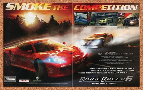 Ridge Racer 6 Xbox 360 Original 2006 Ad Authentic Namco Video Game ...
