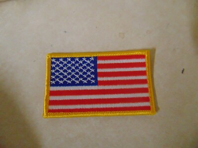 AMERICAN MILITARY PATCH SHOULDER FLAG STYLE SEW ON 2 BY 3 YELLOW ...