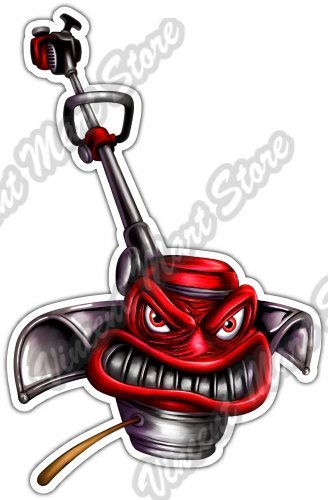 Angry Weed Eater Landscaping Lawn Grass Car Bumper Vinyl Sticker Decal ...