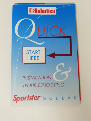 US Robotics Sportster Modems Quick Installation and Troubleshooting ...
