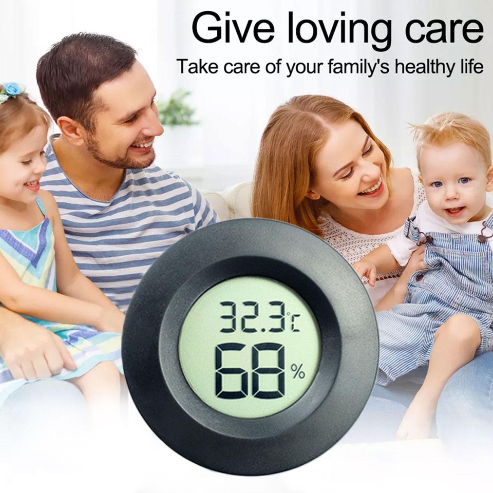 Digital LCD Indoor/Outdoor Round Thermometer Humidity Temperature | eBay