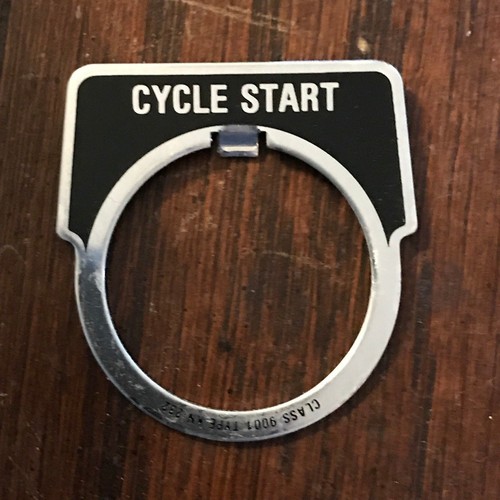 Square D Legend Plate Marked "CYCLE START" Class 9001 Type KN-232 ...