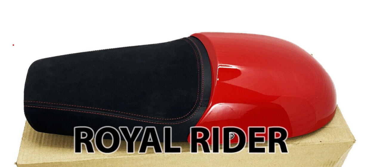 Premium Touring Dual Seat & Red Cowl Fit For Royal Enfield Interceptor ...