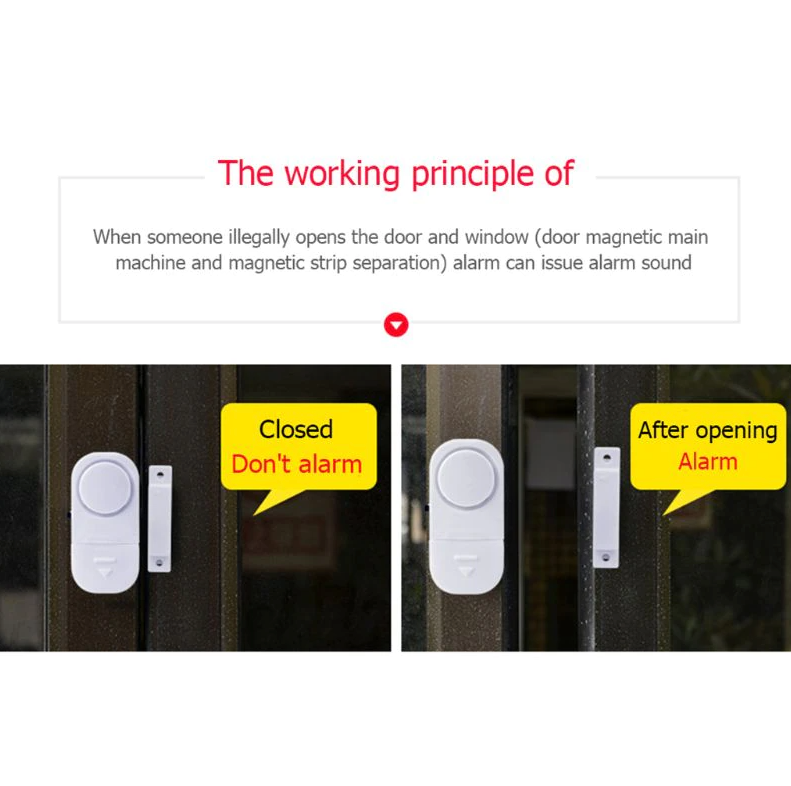 6 PCS WIRELESS Home Window Door Burglar Security ALARM System Magnetic ...