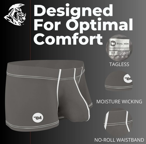 Real Men Bulge Enhancing Pouch Underwear, Blue & White Nylon Boxer ...