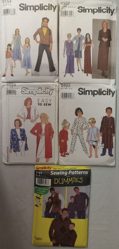 Sewing Patterns Lot 5 Simplicity Sewing For Dummies 5741, 8493, 8937 ...