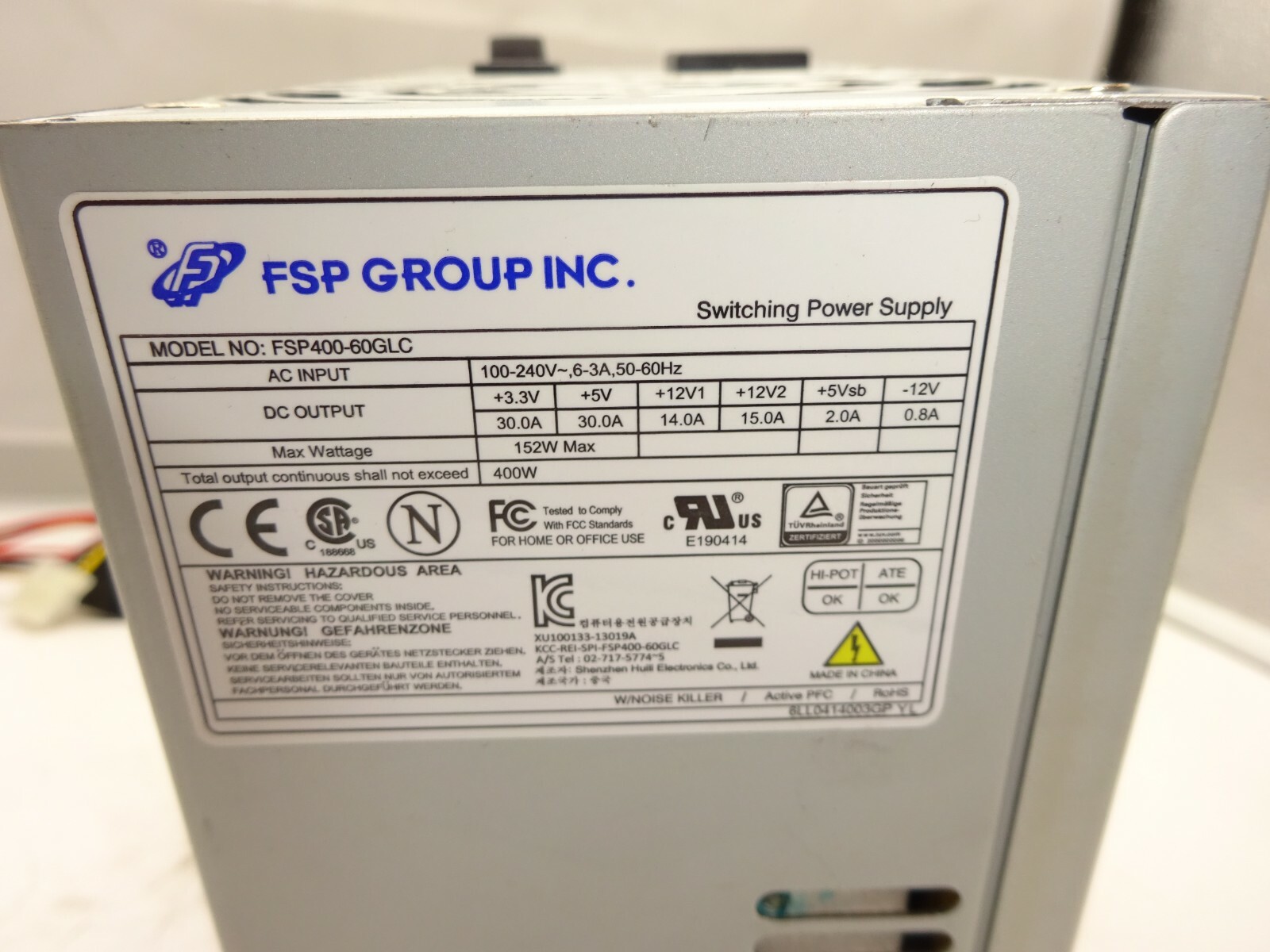FSP Group INC. FSP400-60GLC 20+4Pin Power Supply 400W #NT2542 | eBay