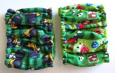 2 Dog Diaper MEDIUM Tractor Farm Male USA Handmade Washable Belly Band ...