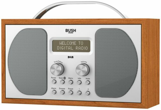 Bush Wooden Retro Style Portable DAB FM Digital Radio Stereo Alarm ...