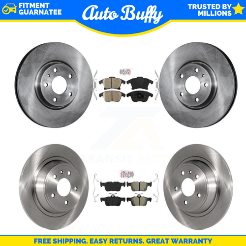 Front Rear Integrally Molded Pad And Brake Rotor Kit For Ford Fusion ...