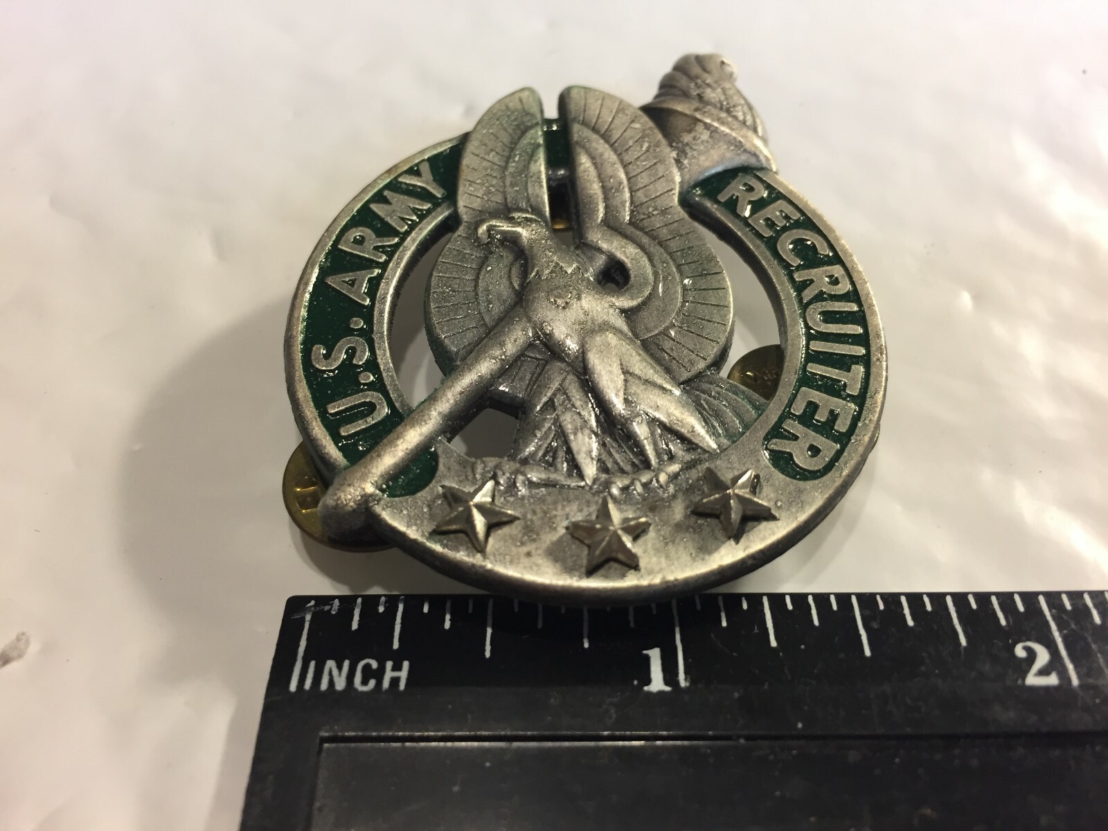U.S. Amy Recruiter Badge Green / Silver metal Full size | eBay