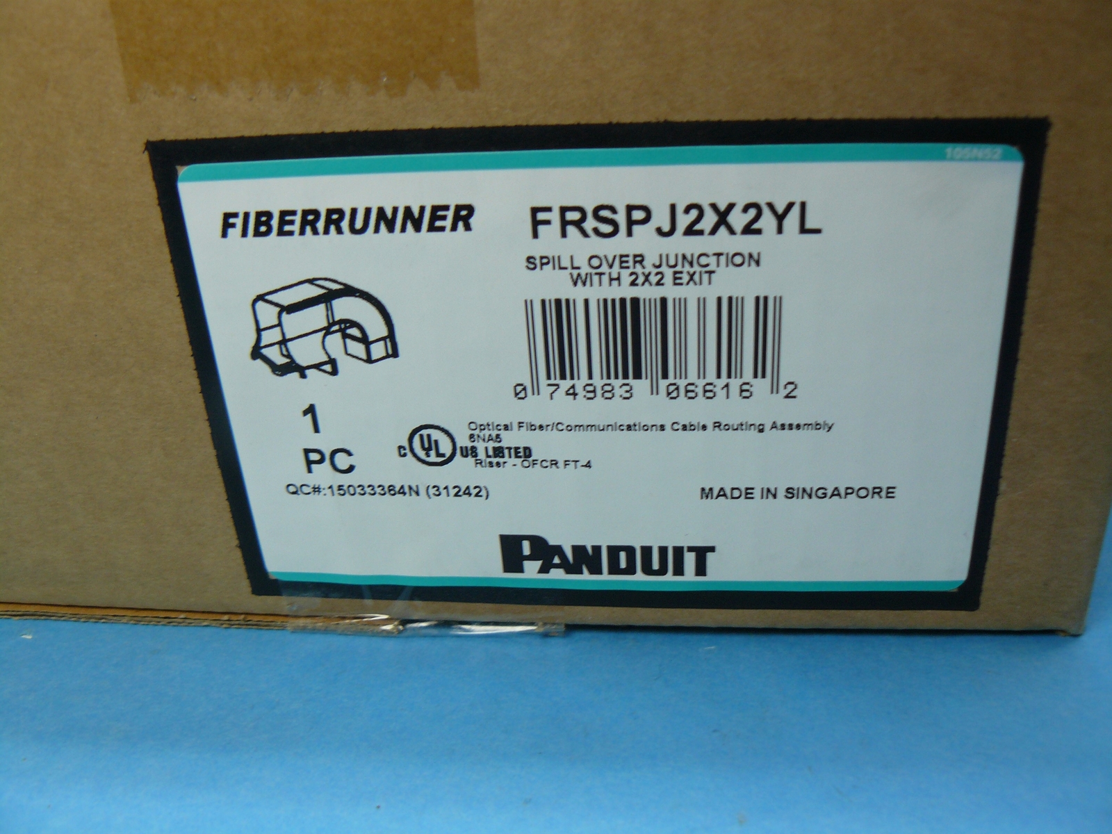 Panduit FRSPJ2X2YL Spill-Over Junction Fitting W/ 2x2 Exit Yellow ...