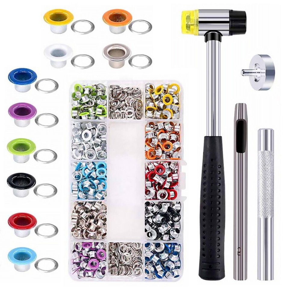 Grommets Kit Metal Eyelets Snap Fasteners Kit Buttons Replacement | eBay