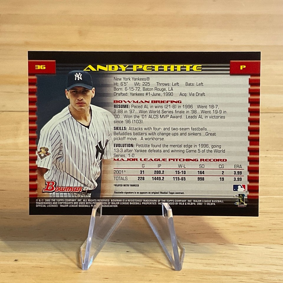 2002 Bowman Baseball # 36 Andy Pettitte New York Yankees | eBay
