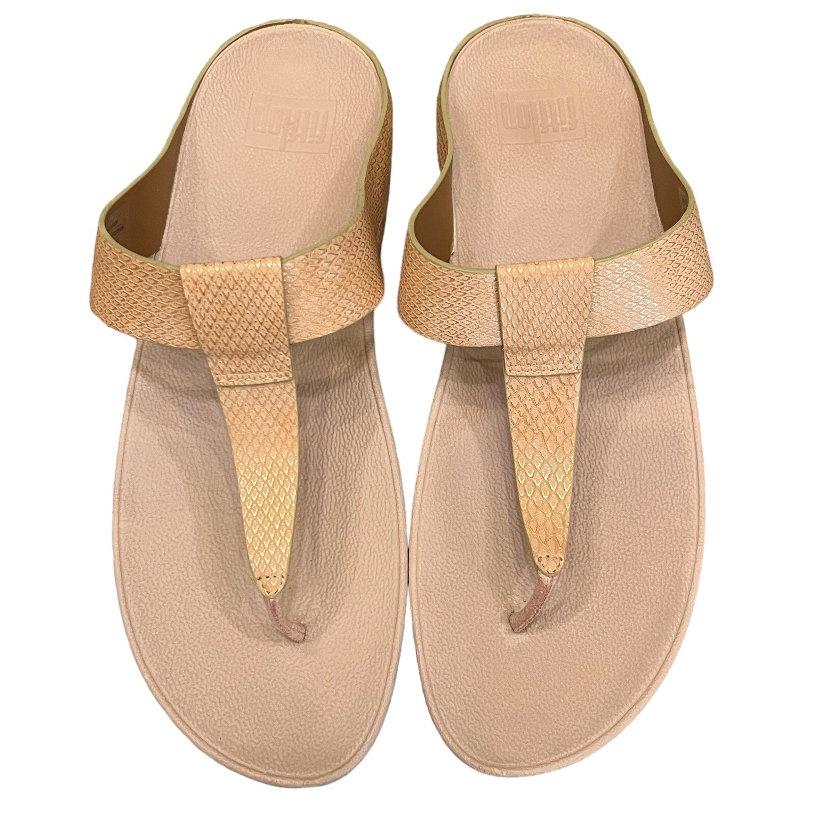 Fitflop Women's Lina Shimmy Snake Nude Pink Flip-Flop… - Gem