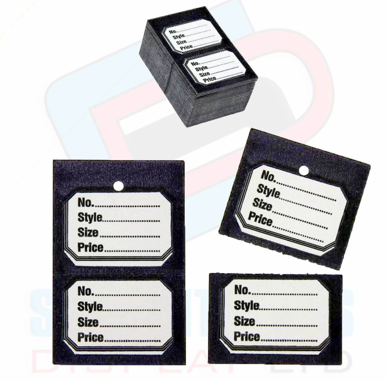 100x Clothes Garment Tickets Perforated Clothing Price Stock Tag ...