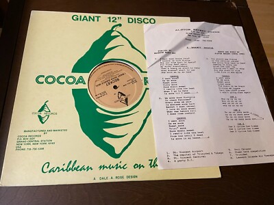 Becket~I want Soca~EX~12" SINGLE~LYRIC SHEET~Calypso World Island~FAST ...
