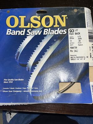 Olson Flex Back Band Saw Blade 93-1/2" inch x 1/2" 3TPI, 14" Delta, JET ...