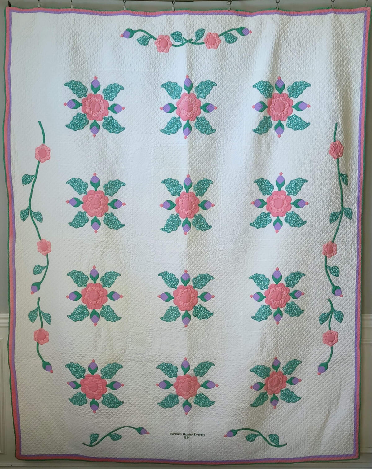 Amazing Showstopper Vintage QUILT 1934 Applique 86x69 Elizabeth Hawley ...