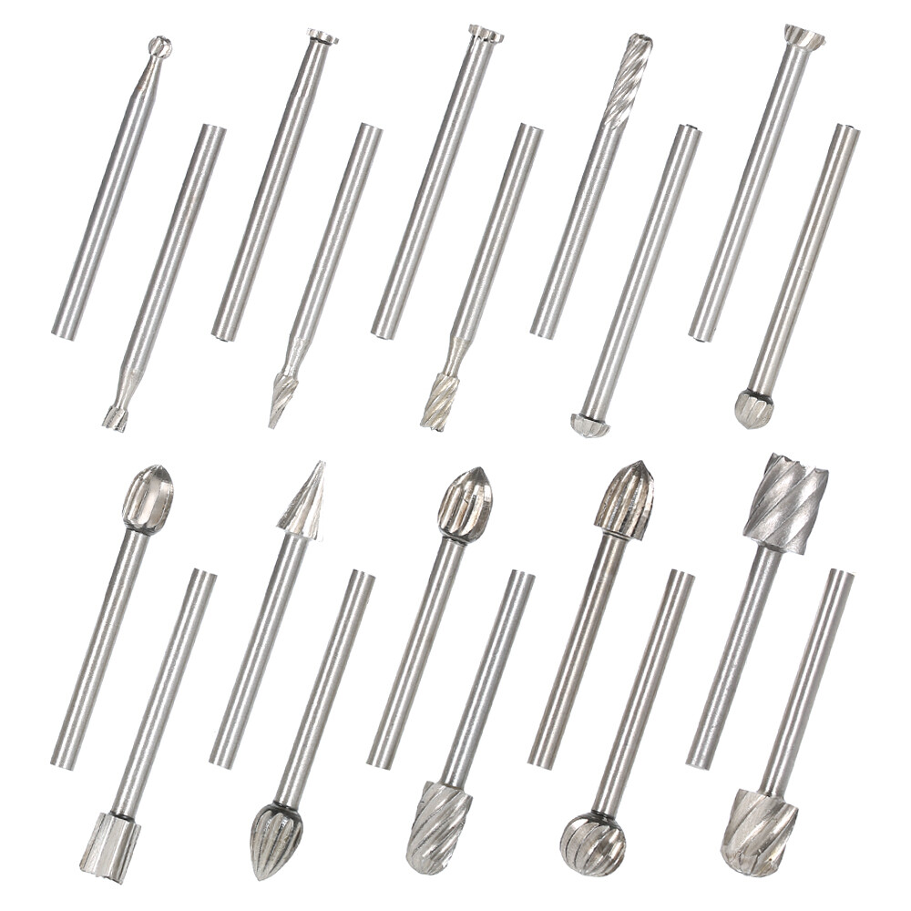 20pcs/set HSS Router Bits Wood Cutter Milling Fits Rotary Engraving ...
