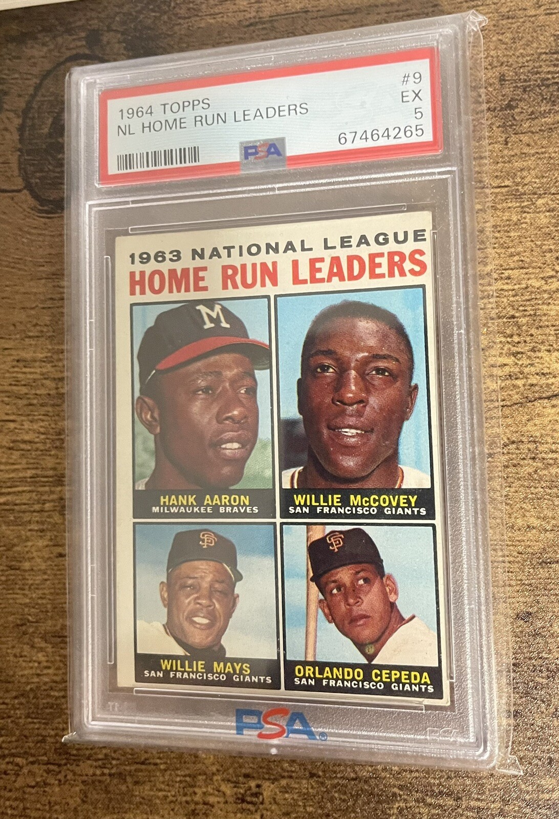 1964 Topps - League Leaders #9 Willie Mays, Hank Aaron, Willie McCovey ...