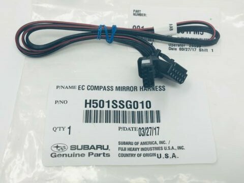14-16 Subaru Forester Auto Dimming Mirror w/ Compass Wire Harness ...