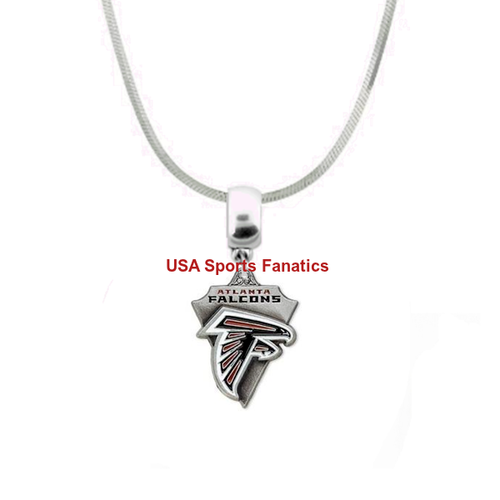 NFL Atlanta Falcons Team Logo 925 Sterling Silver Snake Chain Necklace ...