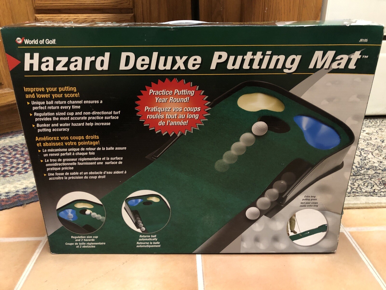 Putting Practice Mat World Golf Hazard Deluxe Automatic Return Green ...